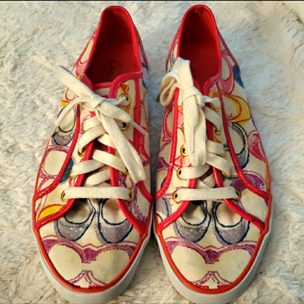 Coach Designer Barrett Signature Colorful Pink Sneake… - Gem